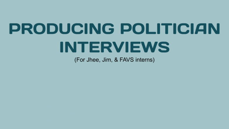 Producing Politician Interviews | VIRGINIA